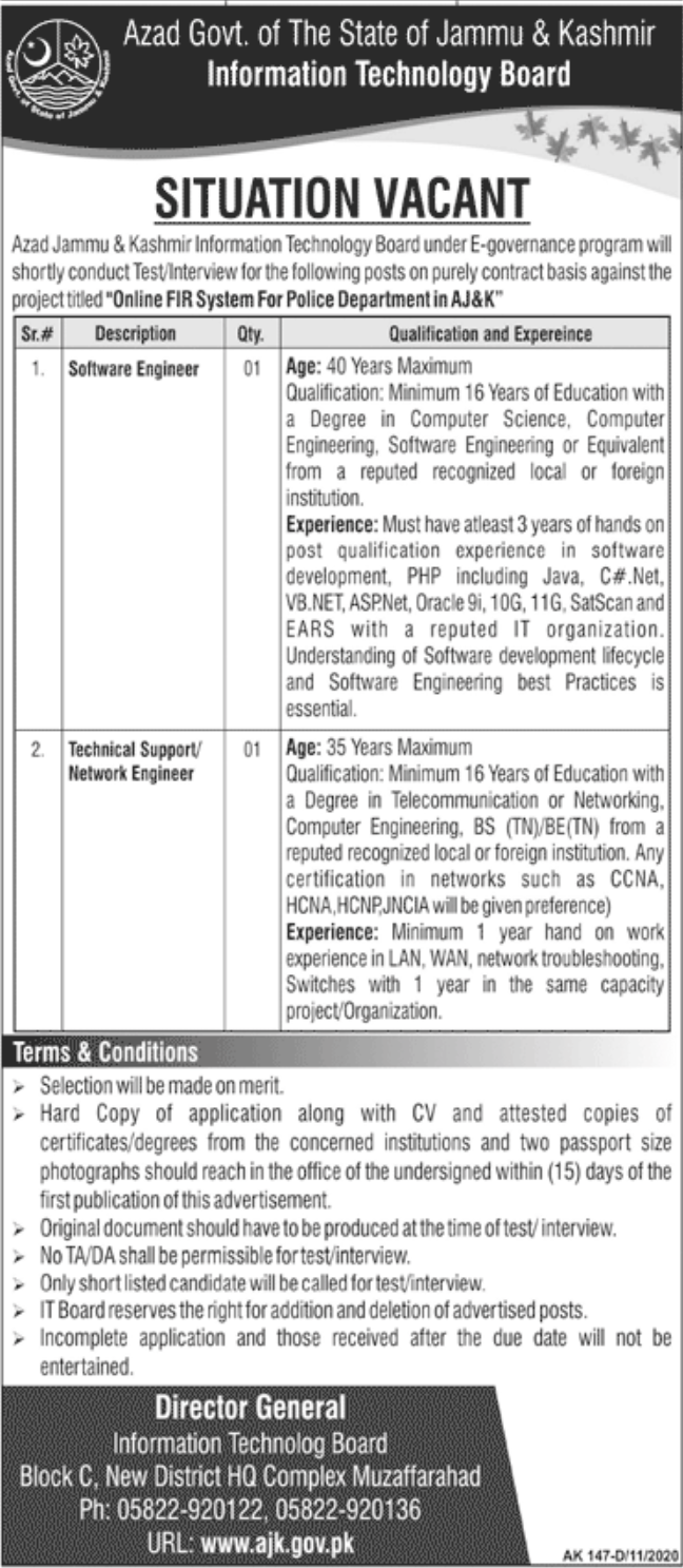 Latest Paper Pk Jobs in Information Technology Board