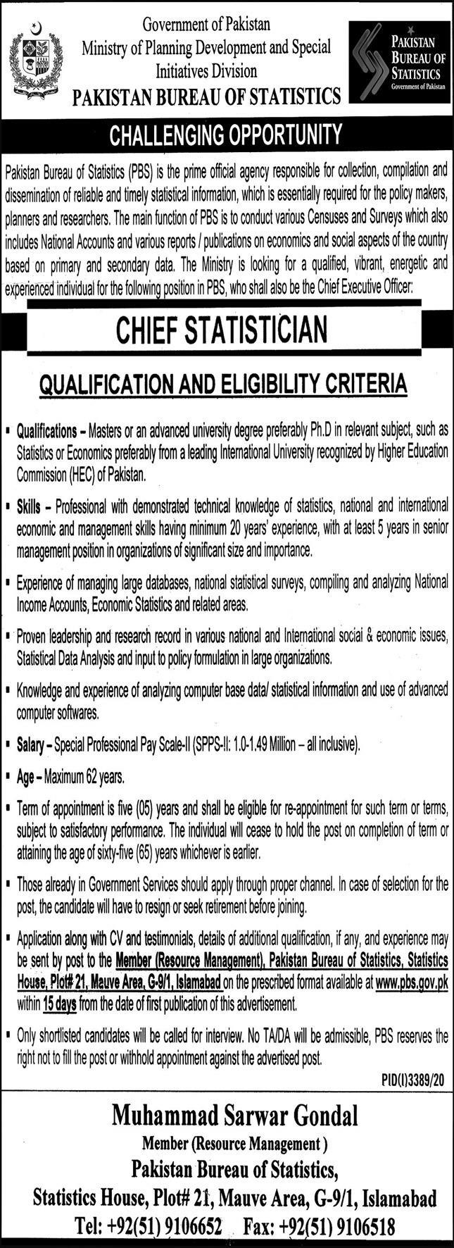 Latest Paperpk Jobs in Government of Pakistan Ministry of Planning ...