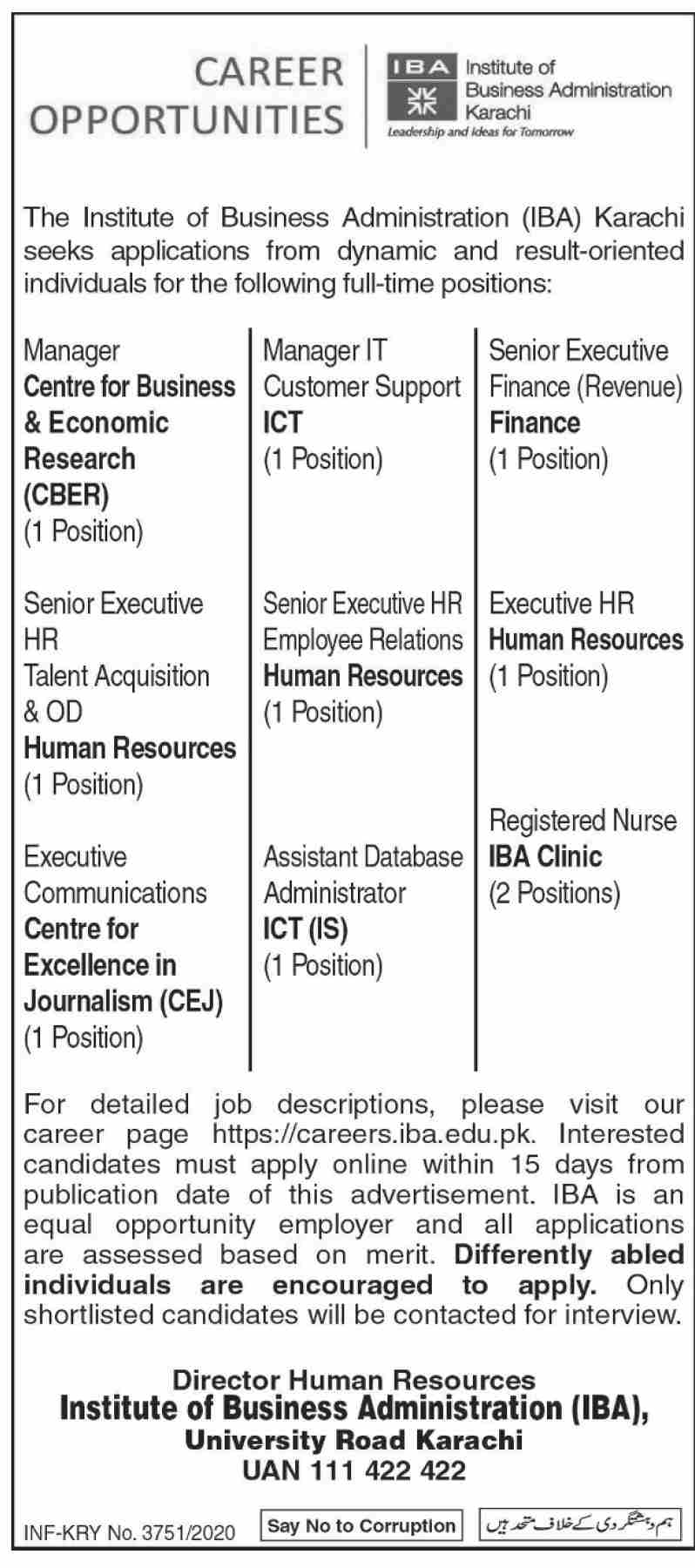 Latest Paperpk Jobs in The Institute of Business Administration IBA Karachi