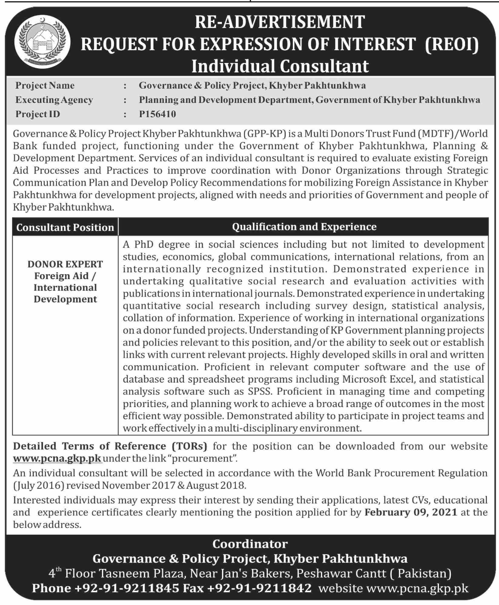 Latest Paperpk Jobs in Governance & Policy Project Khyber Pakhtunkhwa