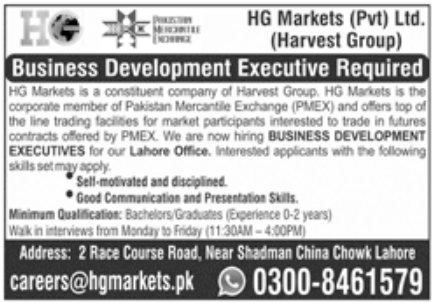 HG Markets Pvt Ltd Jobs January 2021