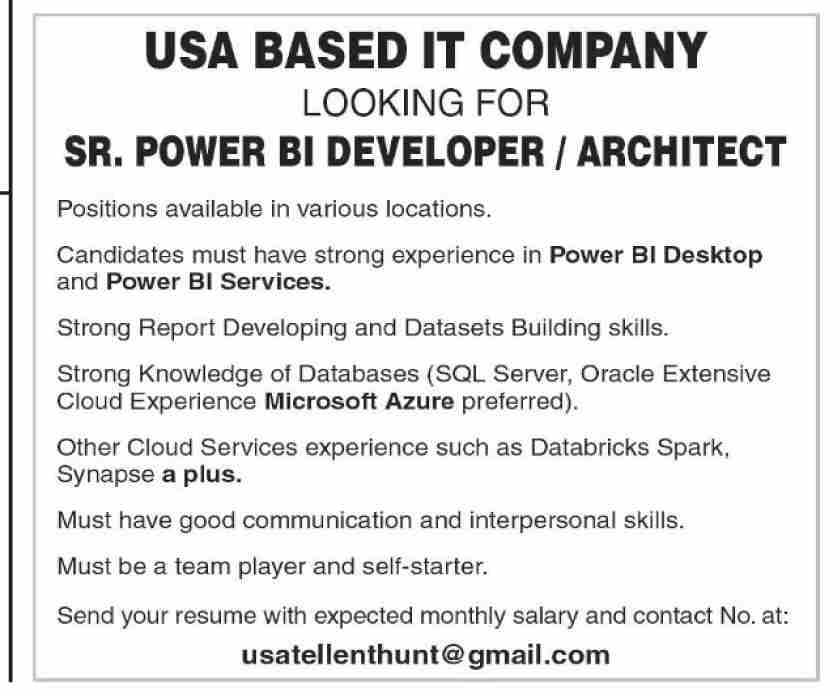 USA Based IT Company Jobs March 2021