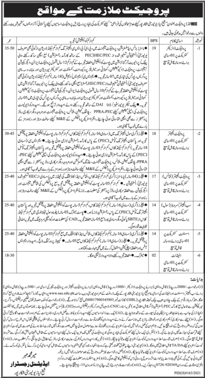 Latest PaperPk Jobs in HEC Funded Project