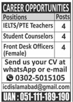 Latest PaperPk Jobs in Private Sector Islamabad