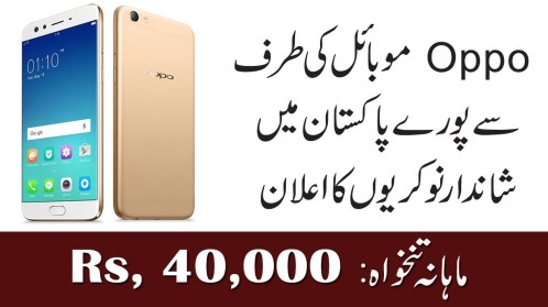 Oppo Mobile Jobs 2022 for (Male & Female)